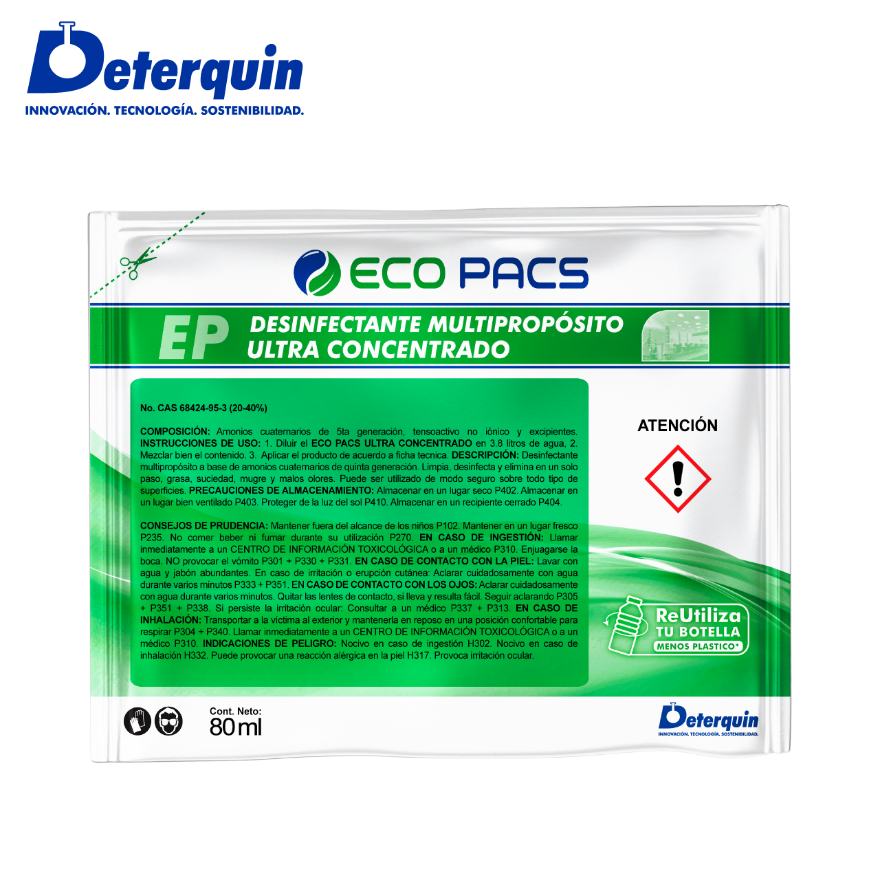 ECO PACS Desinfectante Multipropósito Ultra Concentrado | Deterquin